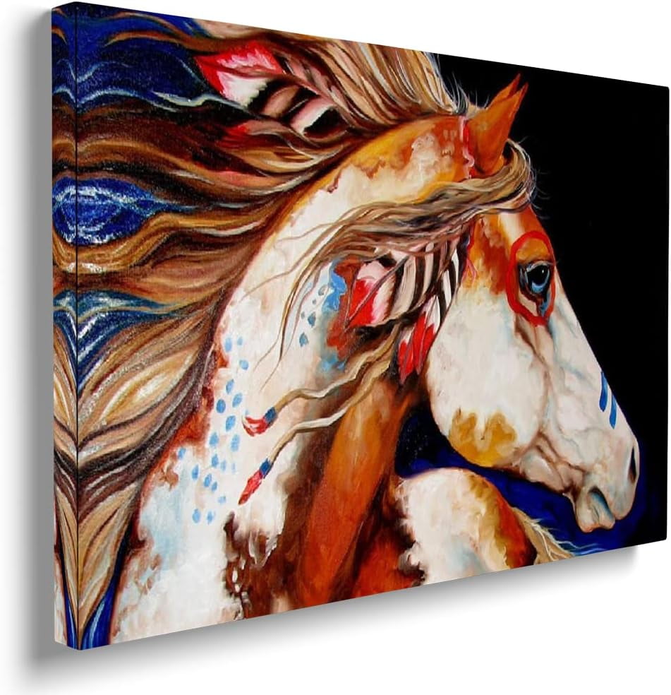 AEFER Southwestern Horse Wall Decor Native American Indian Wall Art ...