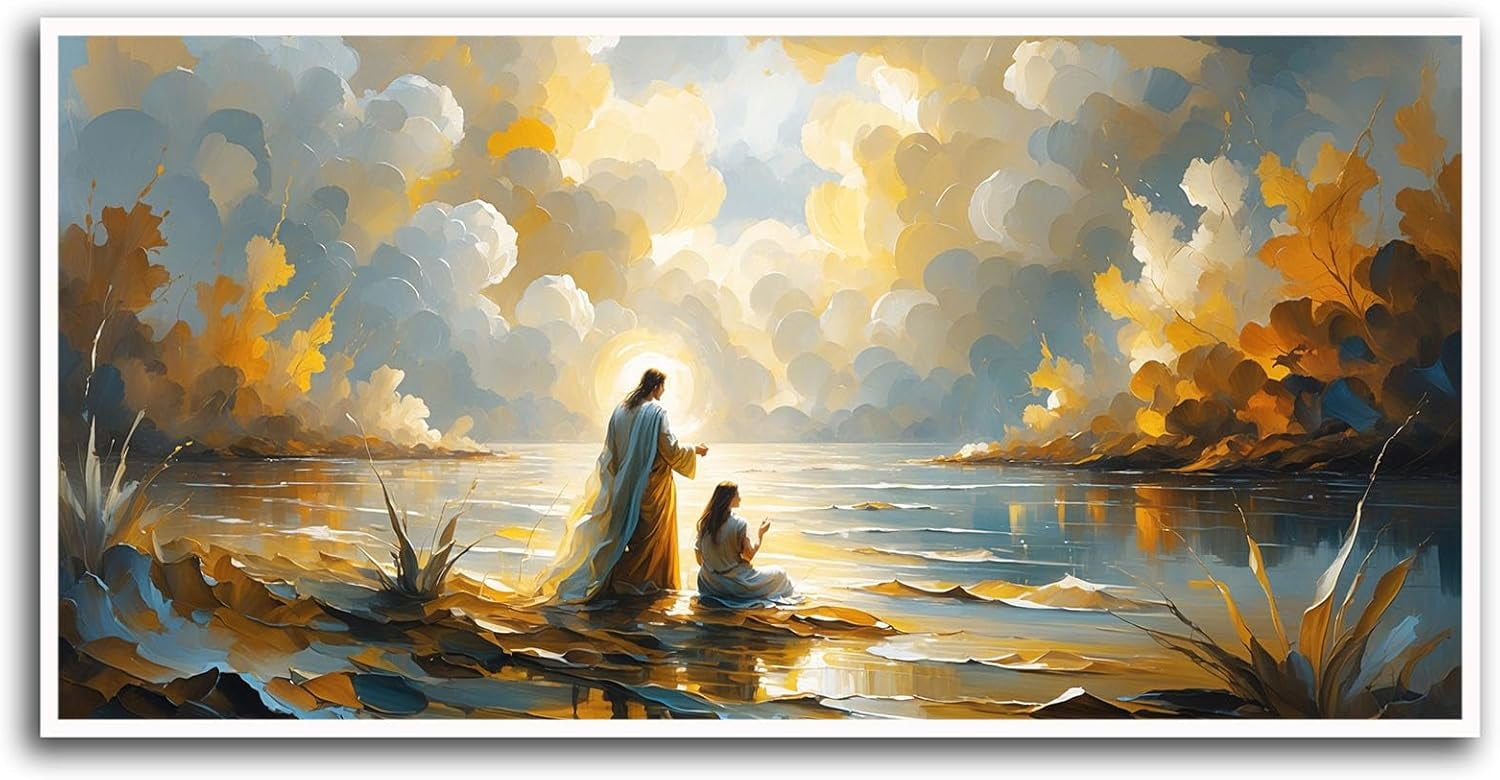AEFER Spiritual Encounter Oil Painting: A serene and profound ...