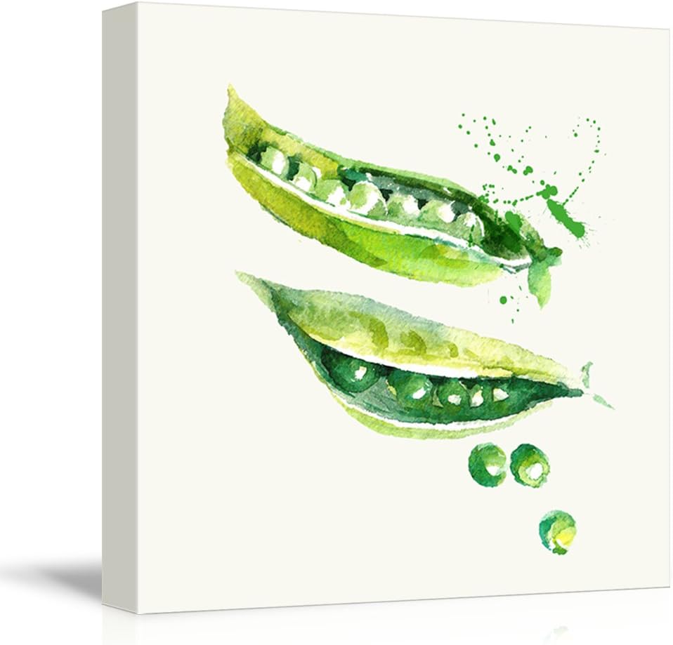 AEFER Square Canvas Wall Art - Legumes Watercolor Fruits Watercolor Art ...