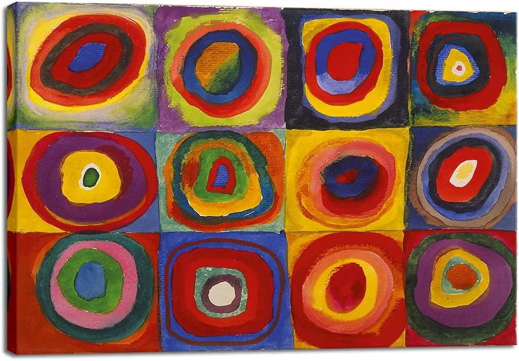 AEFER Squares with Concentric Circles Canvas Wall Art Print of Wassily ...