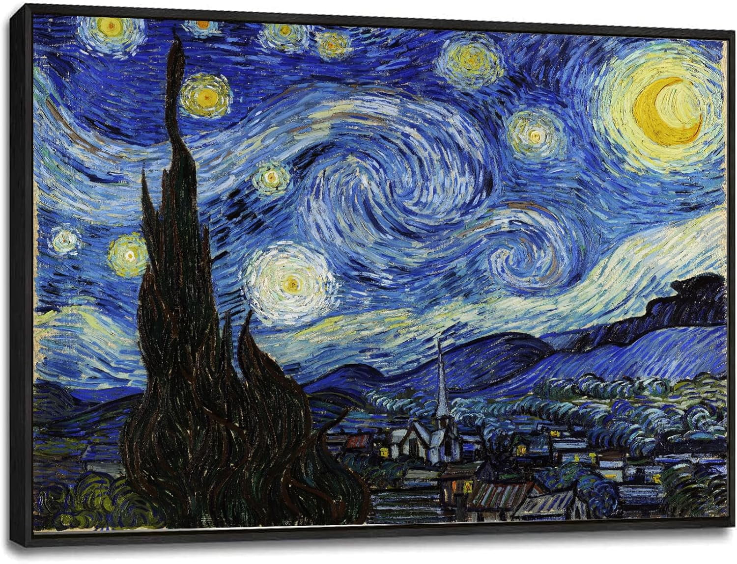 AEFER Starry Night, Vincent Van Gogh Canvas Wall art, Classic Paintings ...