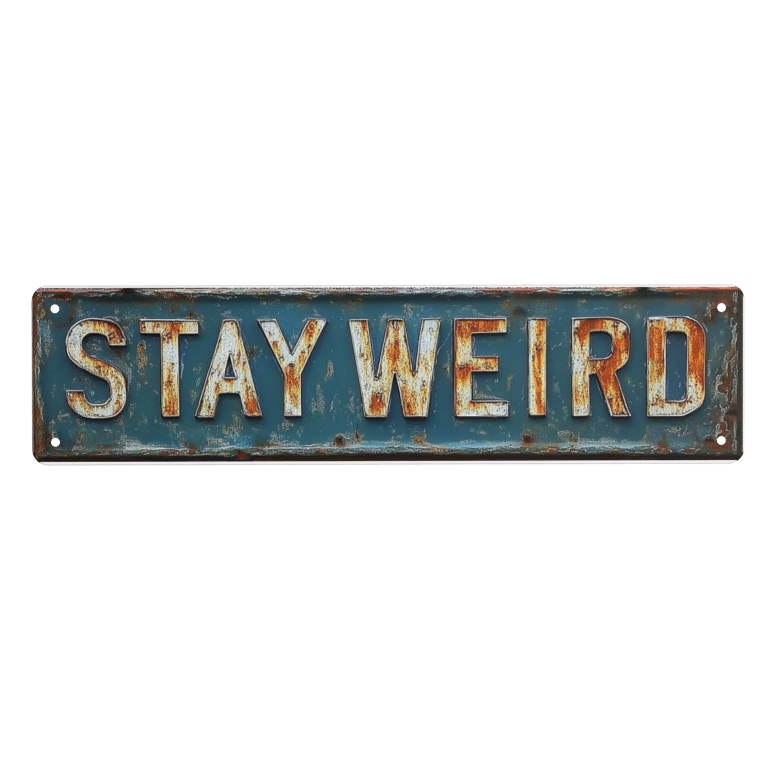 AEFER Stay Weird Street Sign Retro Funny Wall Decor Metal Tin Signs ...
