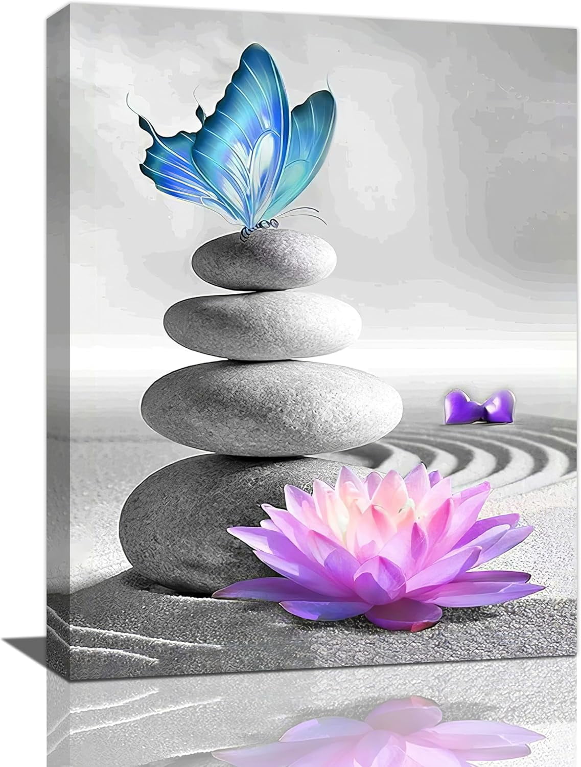 AEFER Stone Wall Art Zen Lotus Pictures Wall Decor Flower Canvas Spa ...