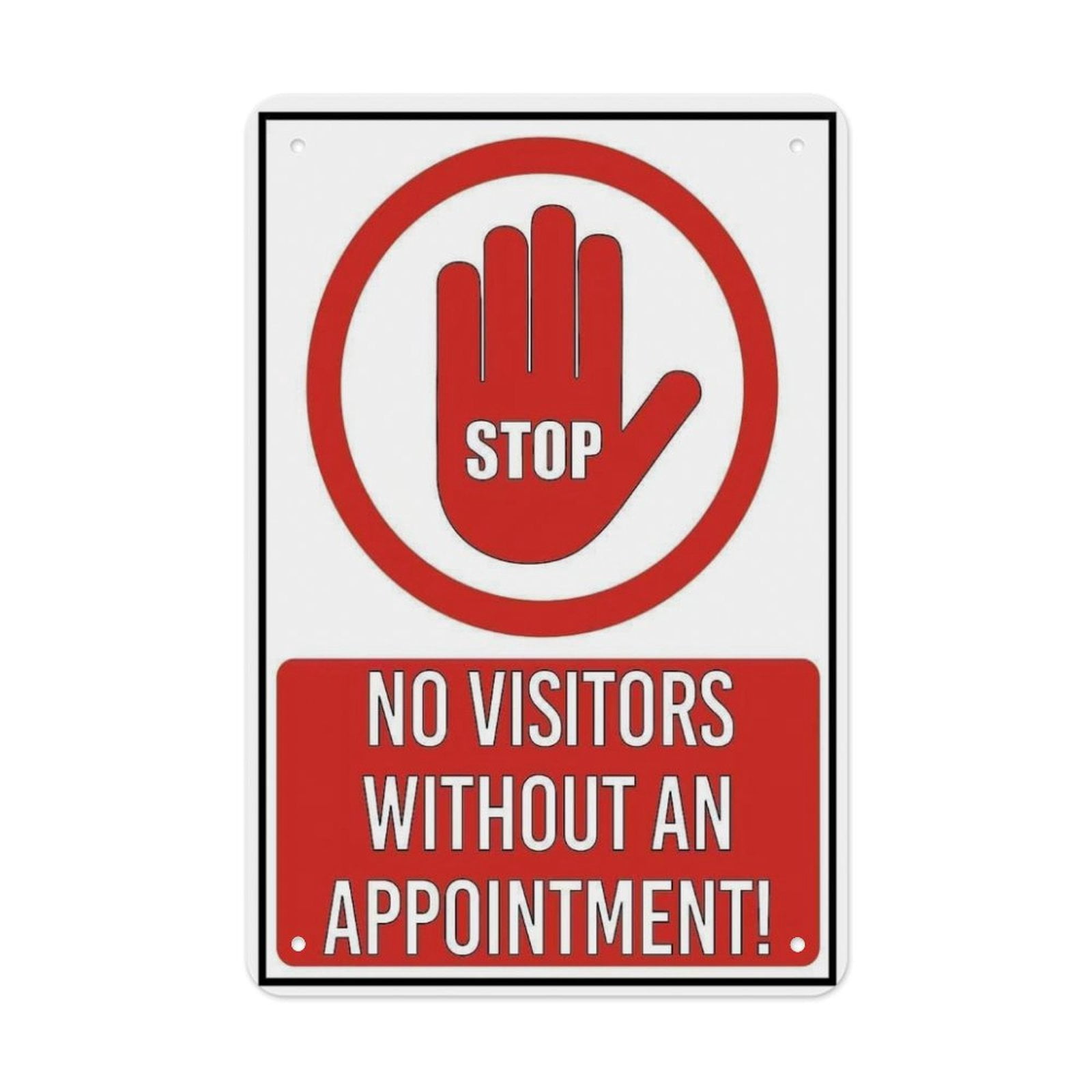 AEFER Stop No Visitors Without an Appointment Metal Tin Warning Sign ...