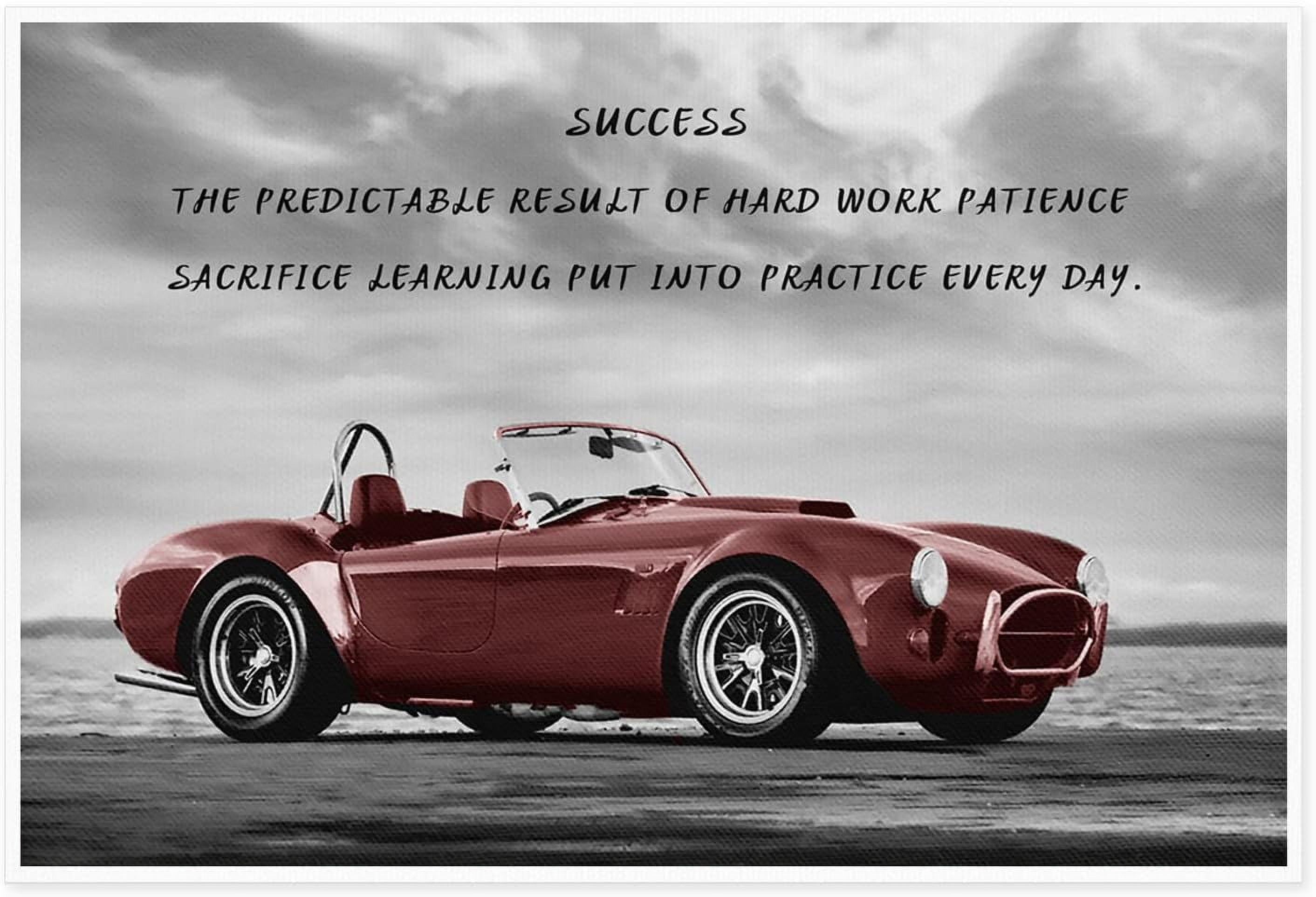 AEFER Success Red Car Inspirational Quote Canvas Painting Modern ...