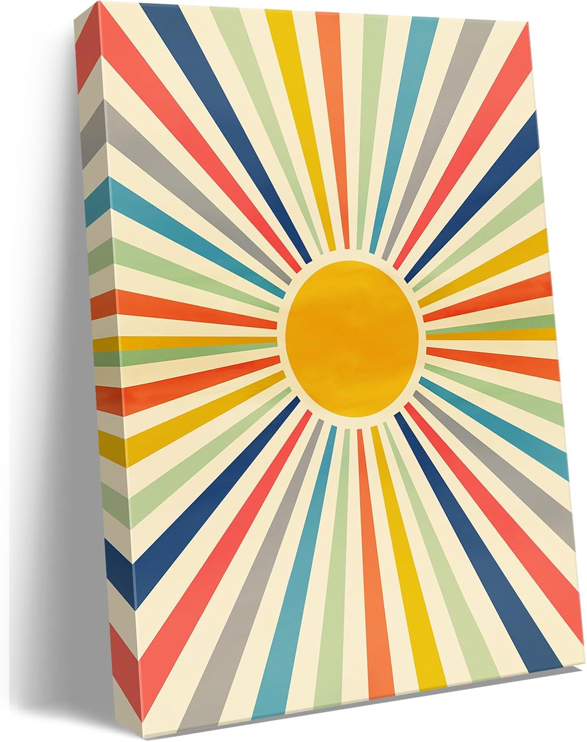 AEFER Sun decorations canvas wall art poster,Rainbow Sun Rising on the ...
