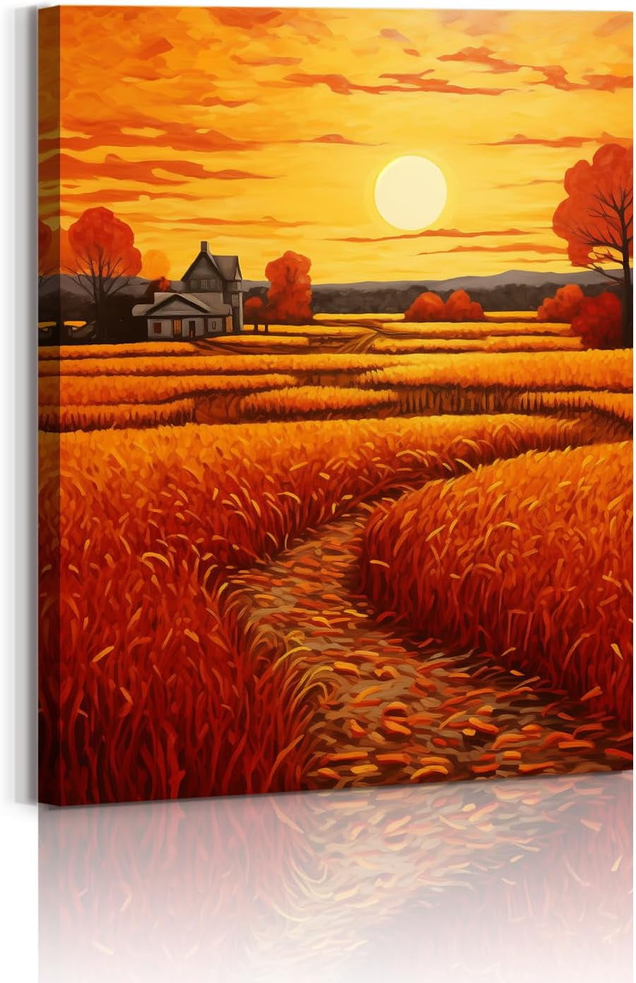 AEFER Sunset Farmhouse Canvas Wall Art Art Poster for House Living Room ...