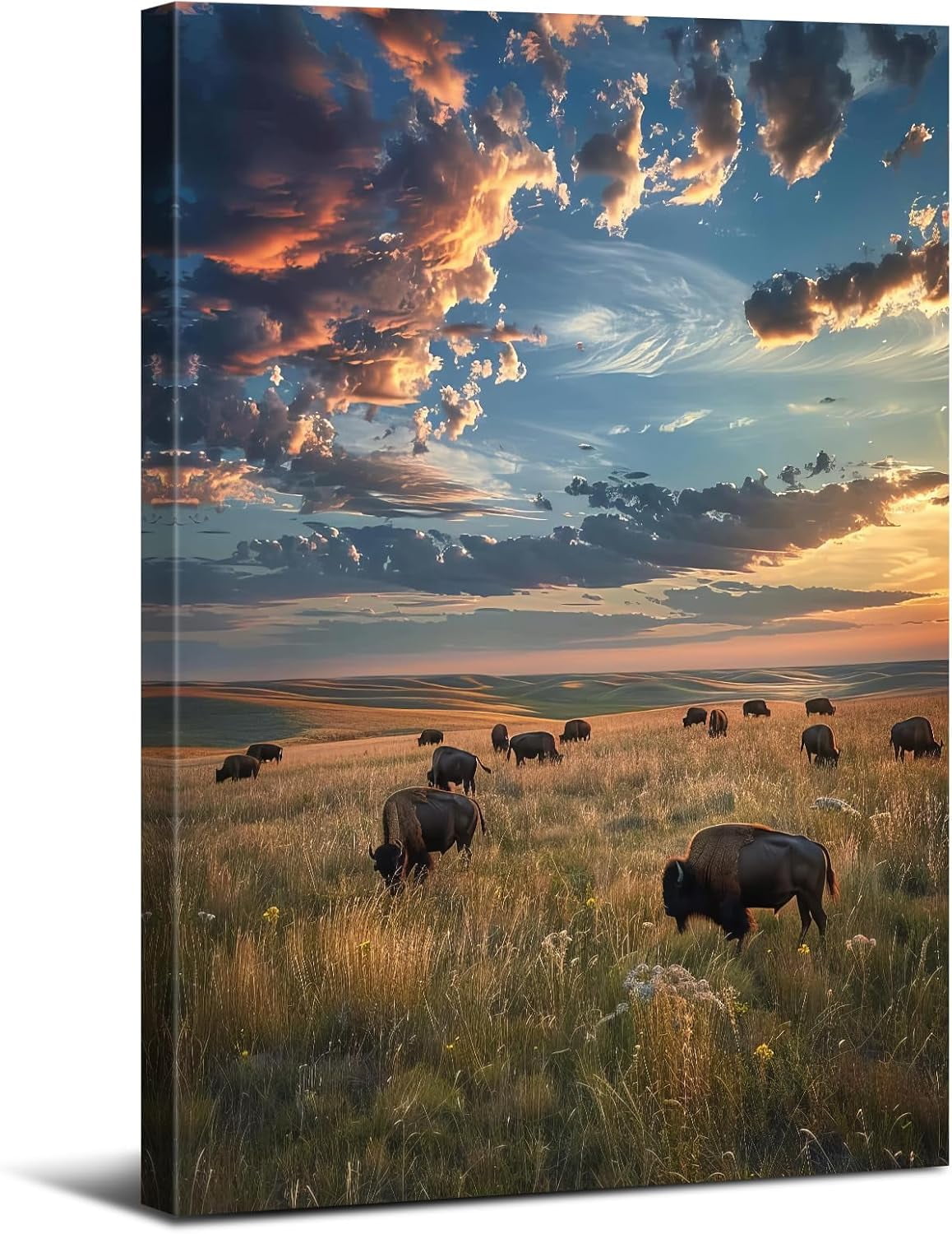 AEFER Sunset National Park Wall Art Cow Pictures Wall Decor Nature ...