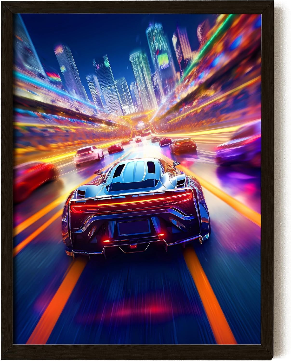 AEFER Super Car Posters for Boys Room - 12x16 Neon Sports Car Racing ...