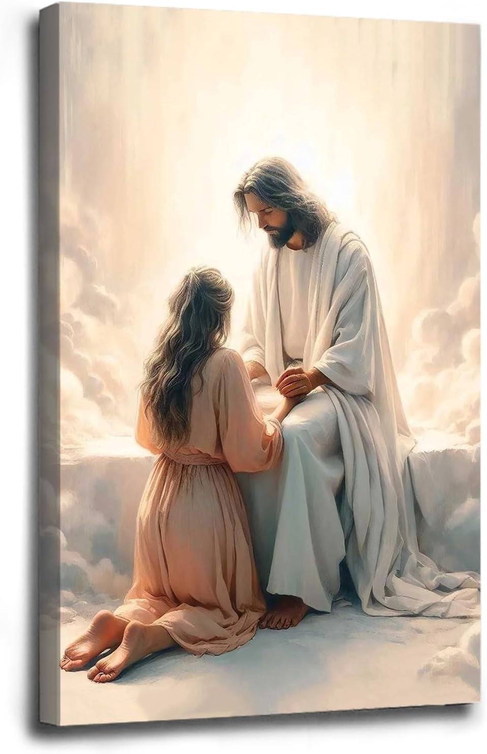 AEFER Supported by Him Christian Paintings: Jesus With Girl Prints ...