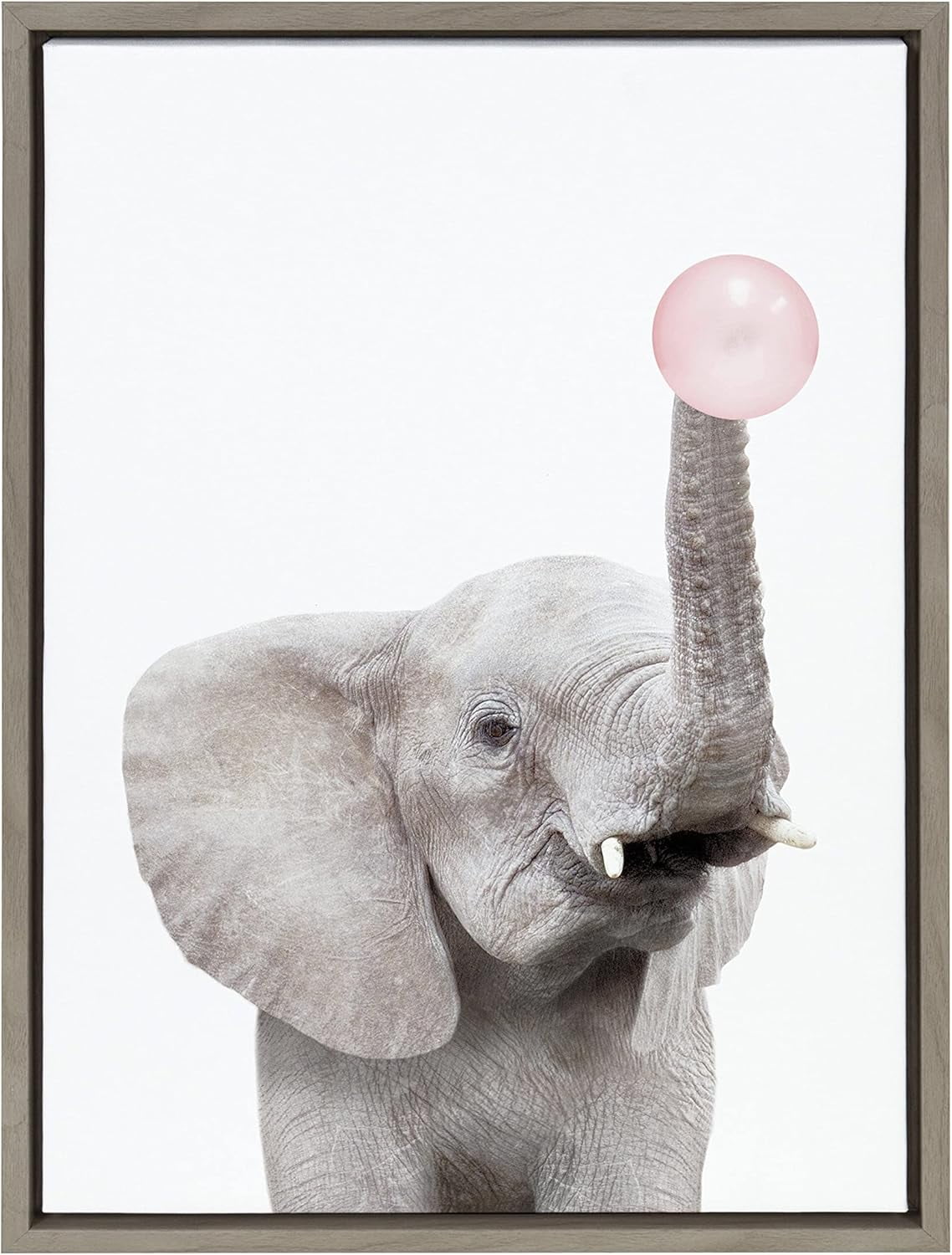 AEFER Sylvie Bubble Gum Elephant Canvas, Wall Art by Amy Peterson Art ...