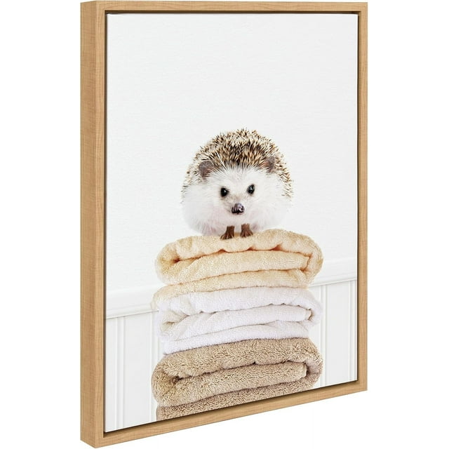 AEFER Sylvie Fold Hedgehog 1 Framed Canvas Wall Art by Amy Peterson Art Studio, Decorative ...