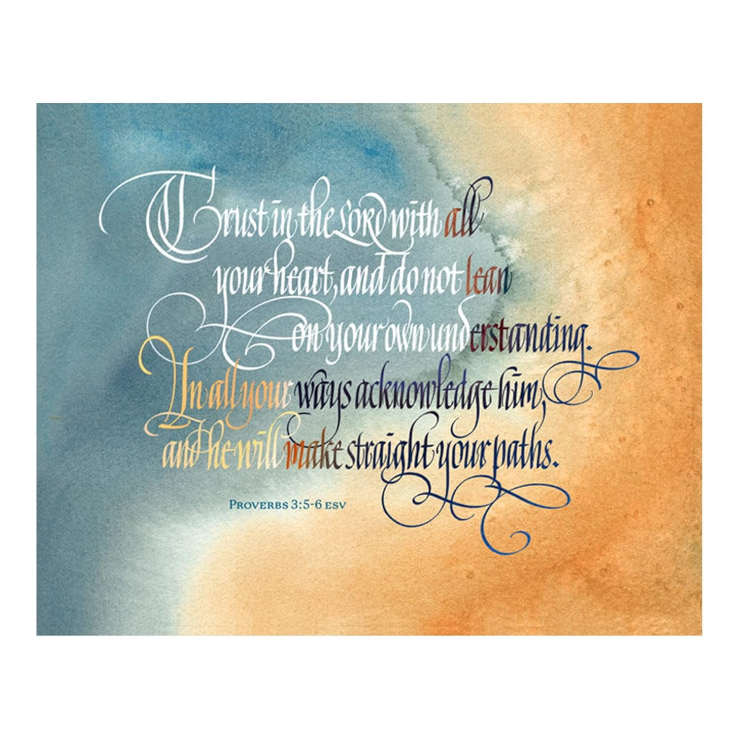 AEFER TRUST in the Lord With All Heart- Proverbs 3:5-6 Inspirational ...