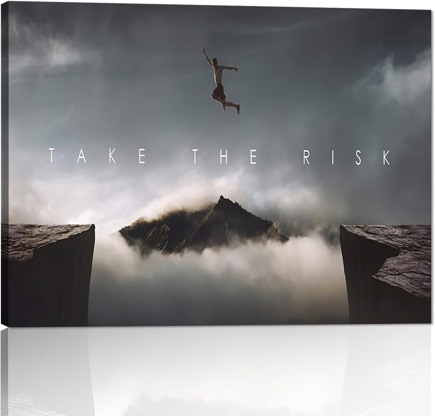 AEFER Take The Risk Motivational Quote Wall Art Canvas, Inspirational ...