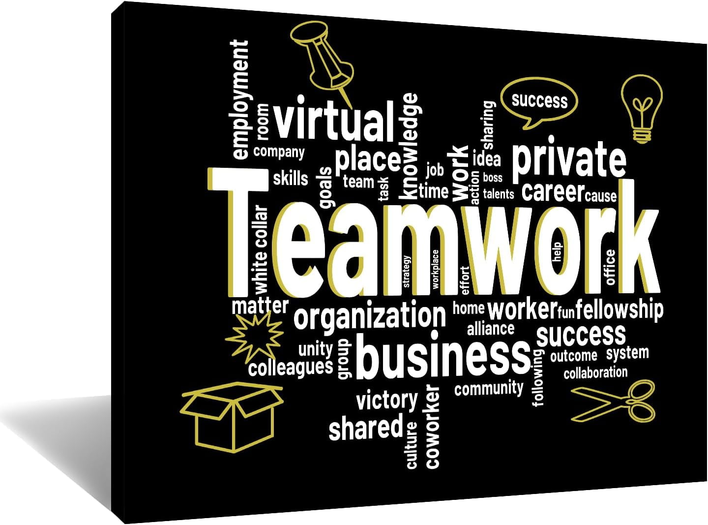 AEFER Teamwork Motivational Canvas Print Wall Art Large Poster ...