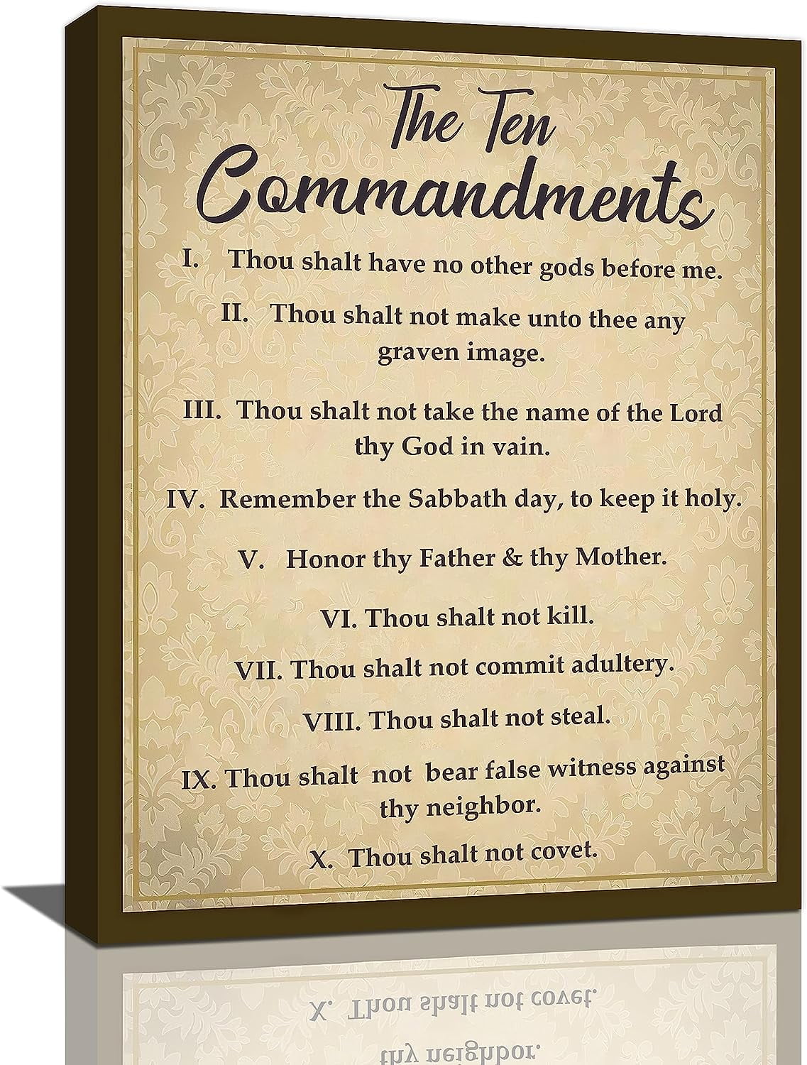 AEFER The Ten Commandments Decor Wall Art 10 Commandments Bible Verse ...