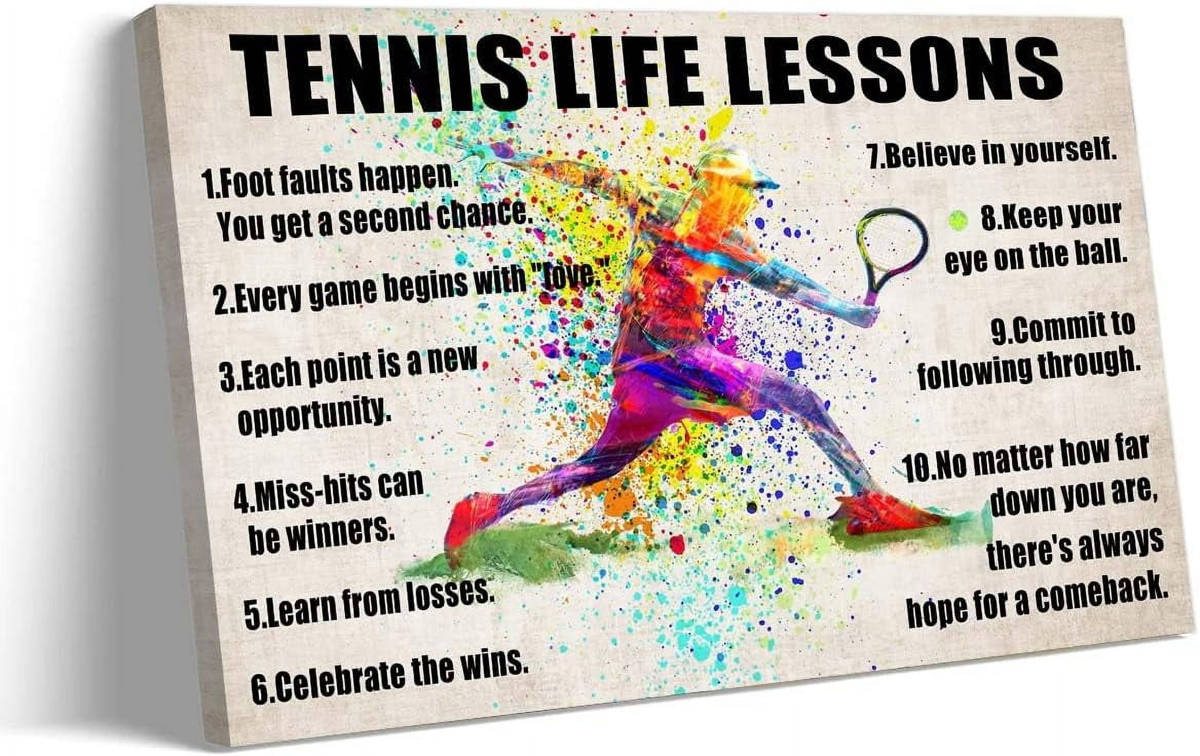 AEFER Tennis Poster Inspirational Quotes Wall Decor Framed Pictures ...