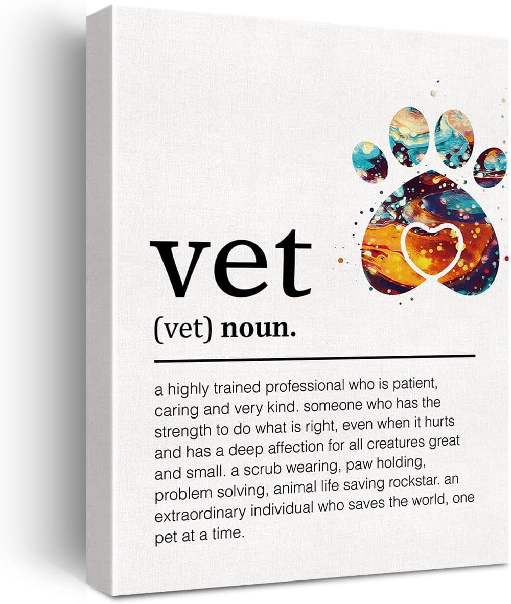 AEFER Thank You Vet Canvas Wall Art Motivational Vet Definition Canvas ...