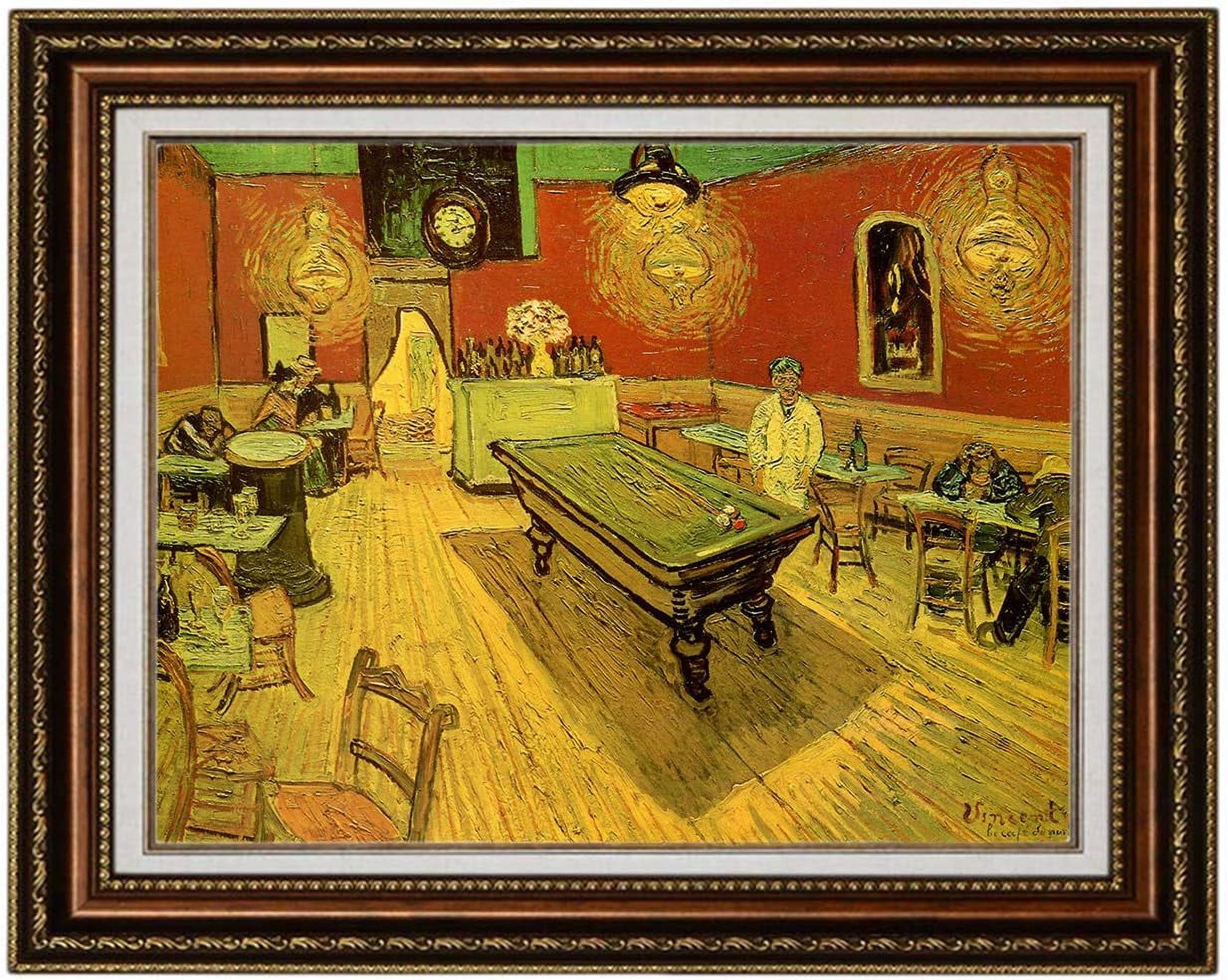 AEFER The Night Cafe with Pool Table By Vincent Van Gogh Oil Painting ...