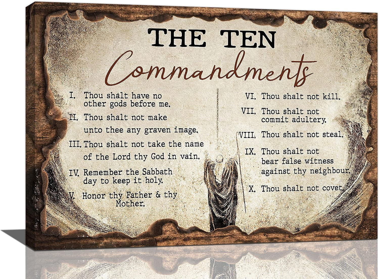 AEFER The Ten Commandments Wall Art 10 Commandments Christian Bible ...