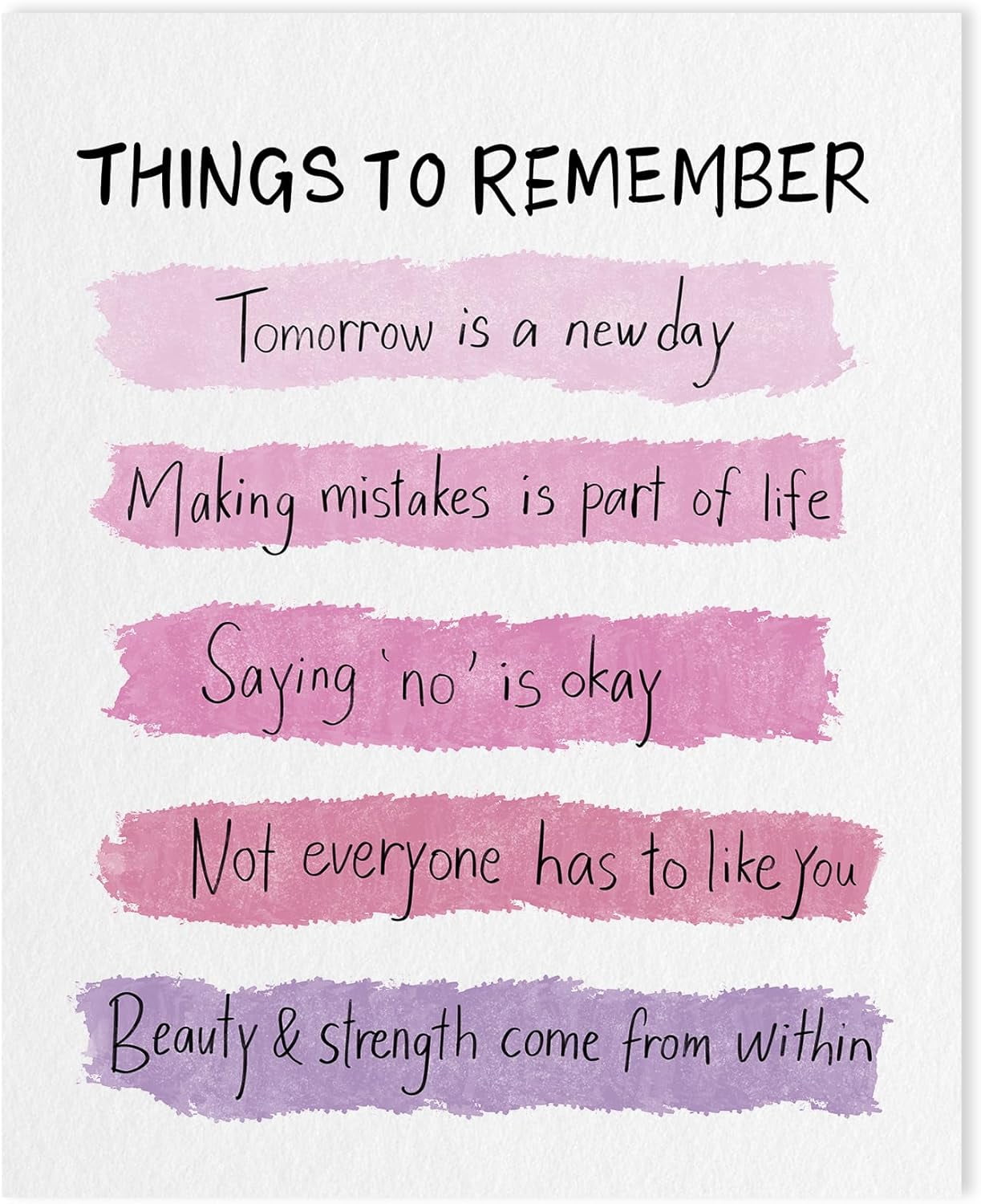 AEFER Things to Remember Inspirational Wall Art: Positive Affirmations ...