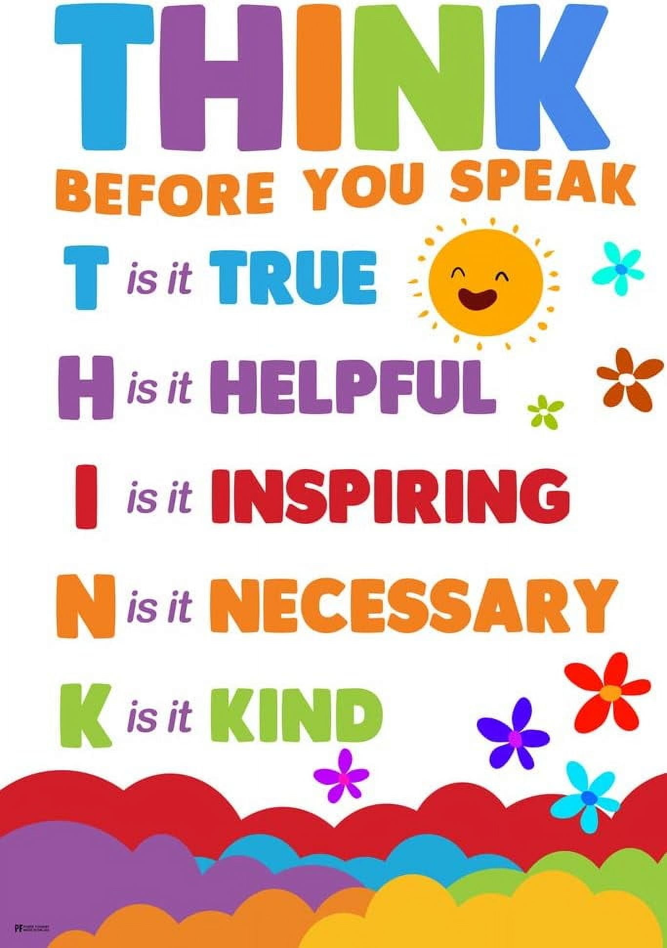 AEFER Think Poster Classroom Rainbow Decor Cool Wall Art Print Poster 12x18 - Walmart.com