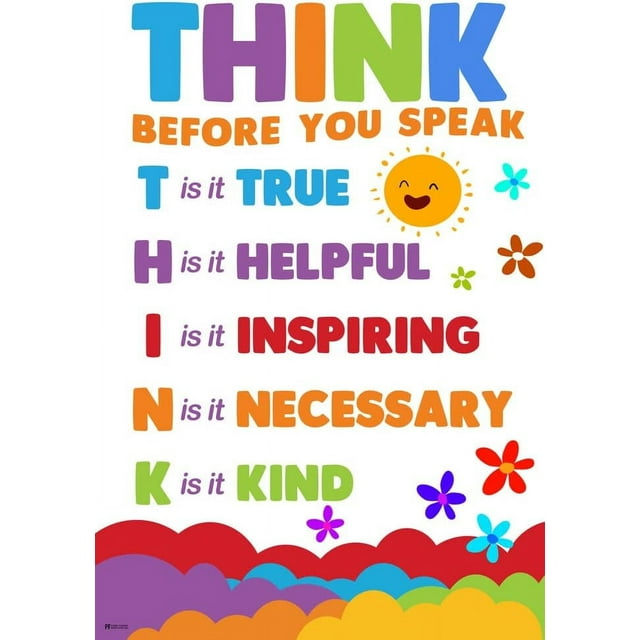 AEFER Think Poster Classroom Rainbow Decor Cool Wall Art Print Poster ...