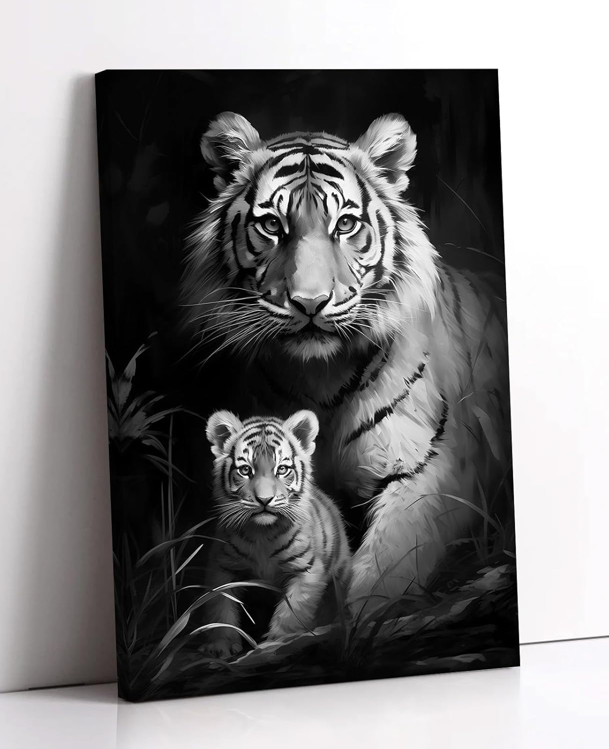 AEFER Tiger Canvas Art - Tiger Mom with Cub Picture Nursery Wall Decor ...