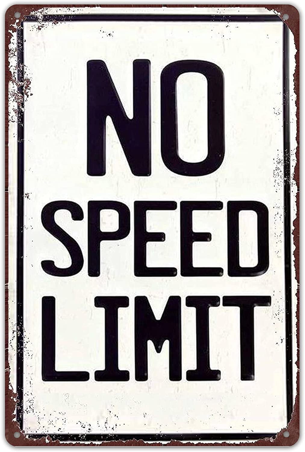 AEFER Tin Sign No Speed Limit Vintage Reproduction Metal Sign - Walmart.com