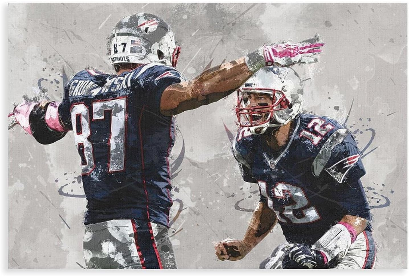 AEFER Tom Brady Rob Gronkowski Canvas Poster Wall Art Decor Print ...