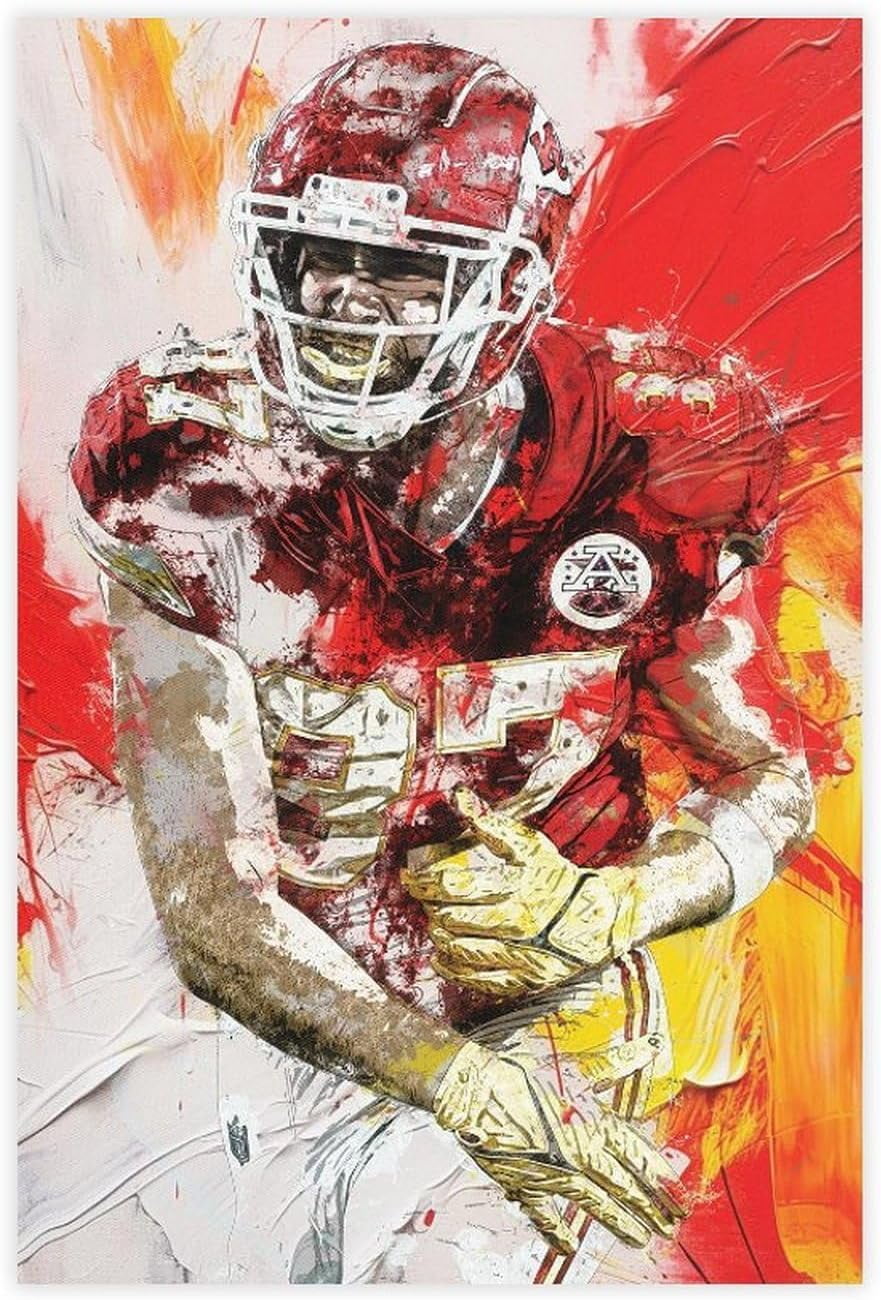 AEFER Travis Kelce Poster Football Picture Canvas Poster Bedroom Decor ...