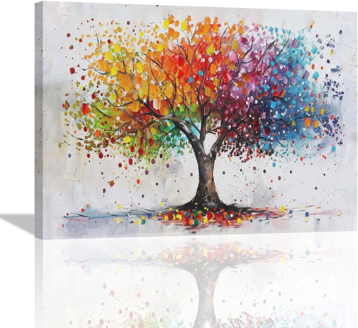 AEFER Tree Of Life Wall Art Colorful Tree Pictures Wall Decor Large ...