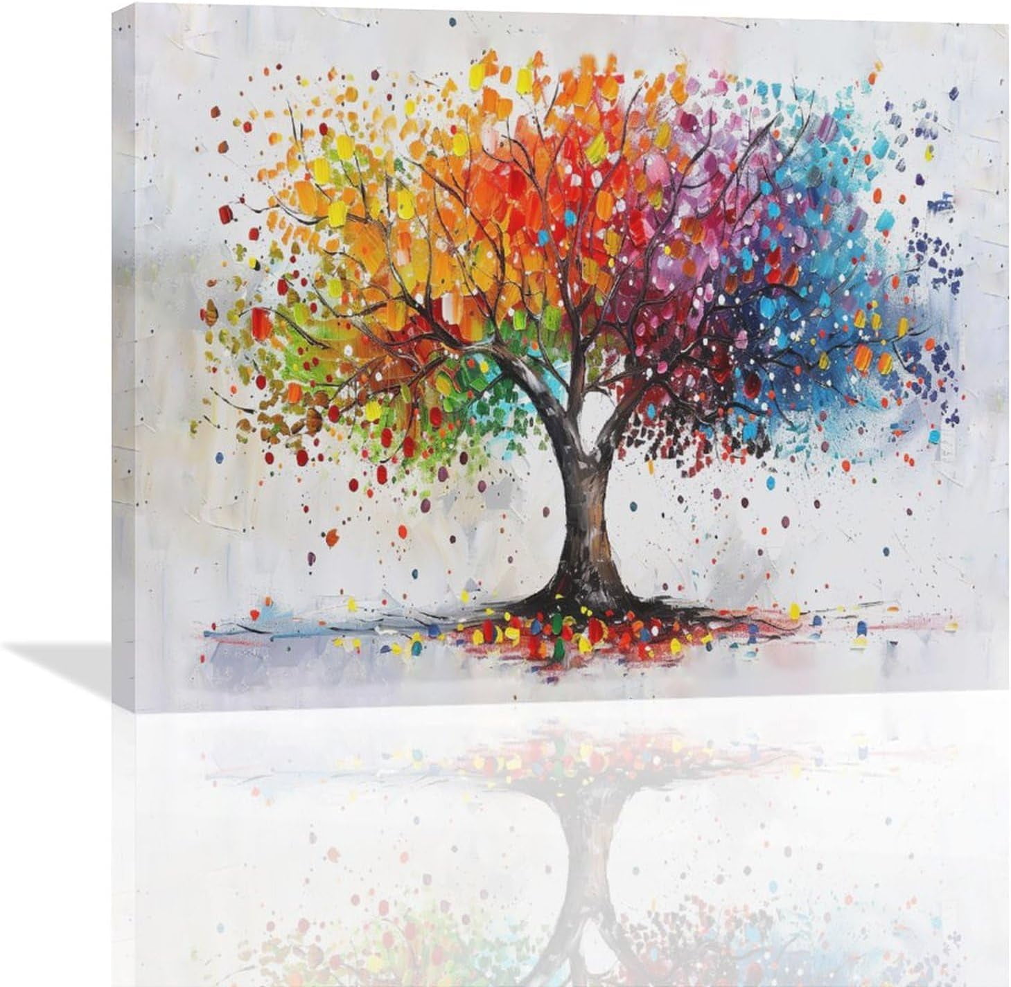 AEFER Tree Of Life Wall Art Colorful Tree Pictures Wall Decor Large Master Over Above Bed Canvas ...