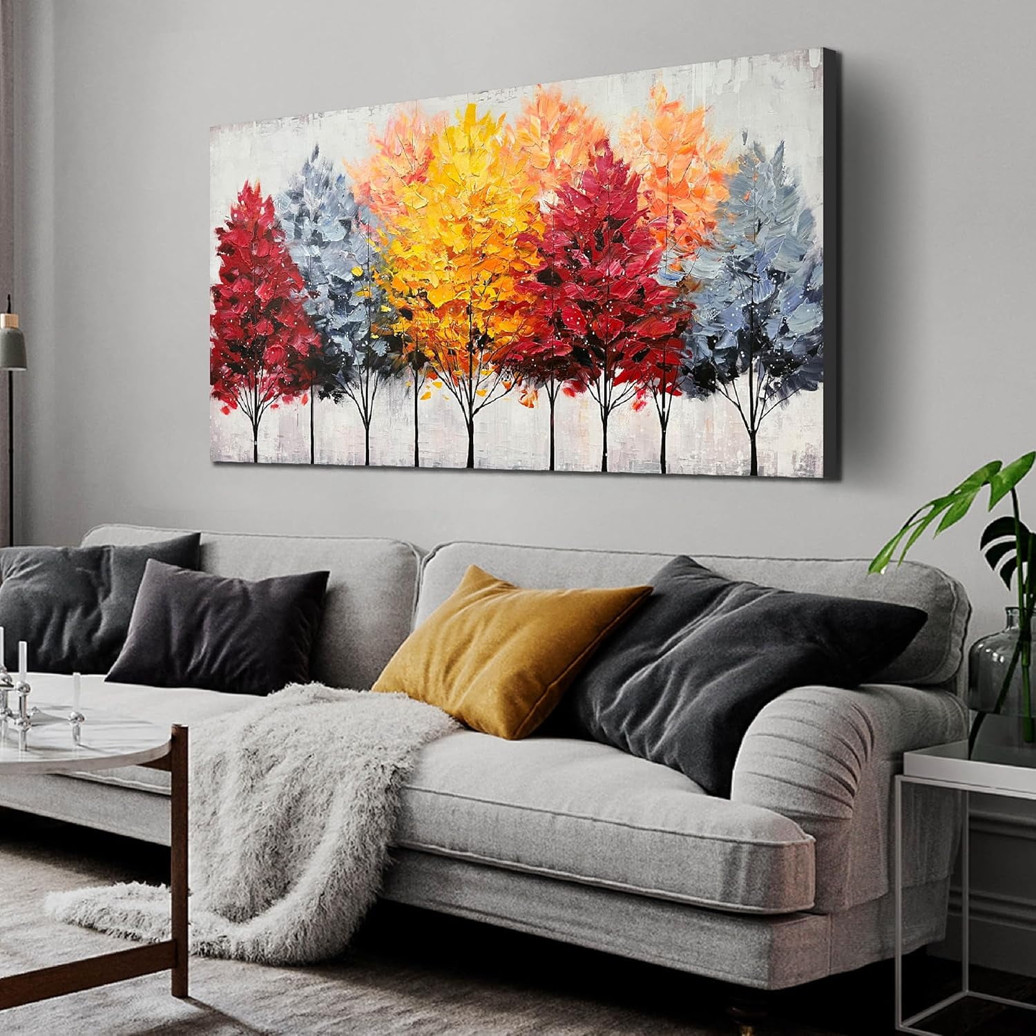 AEFER Tree Wall Art for Lving room, Forest Canvas Wall Decor for ...