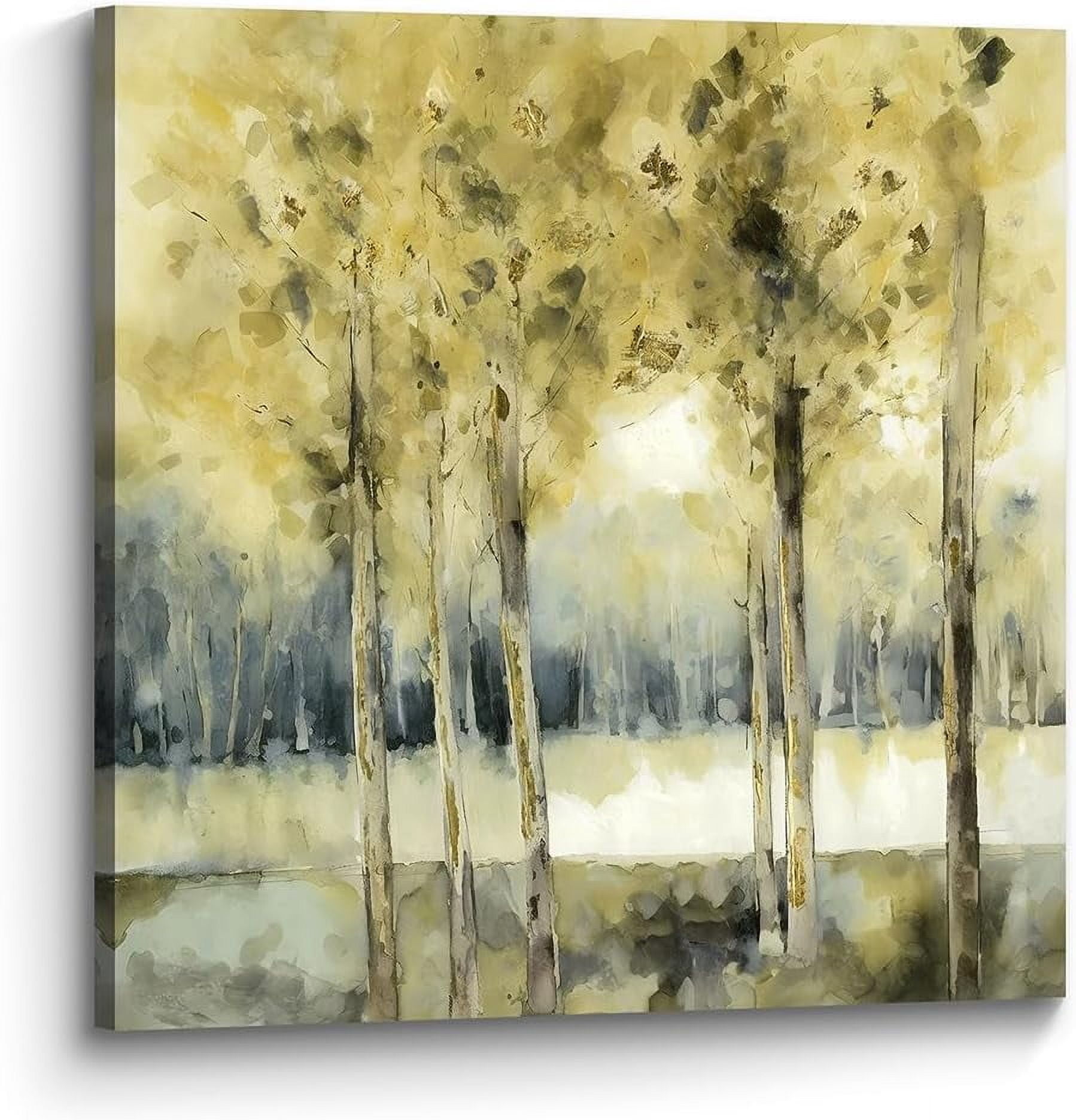 AEFER Trees Canvas Wall Art Picture: Tree Nature Landscape Painting ...