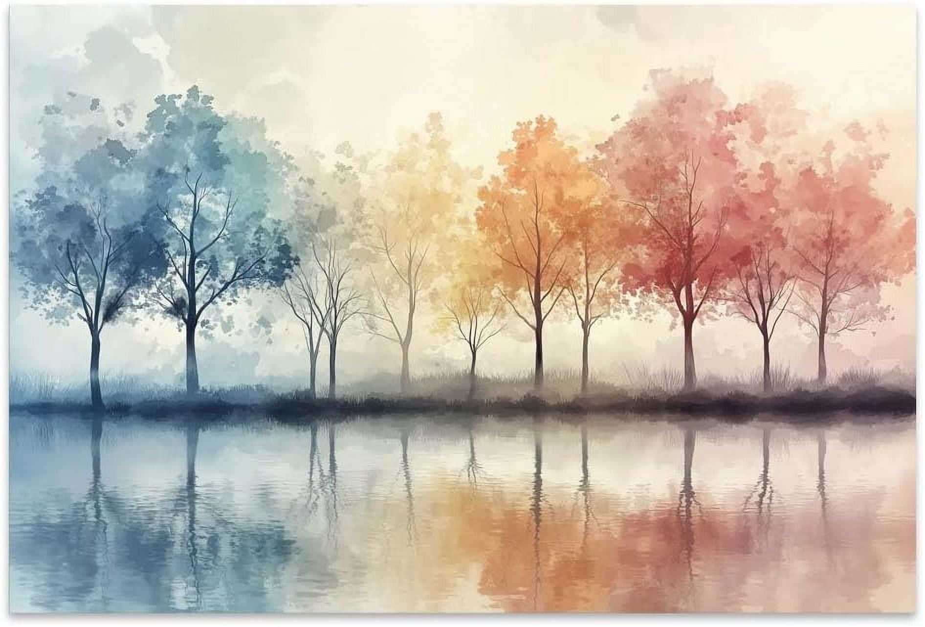 AEFER Trees Pictures, Abstract Wall Art Watercolor Tree Prints Artwork ...