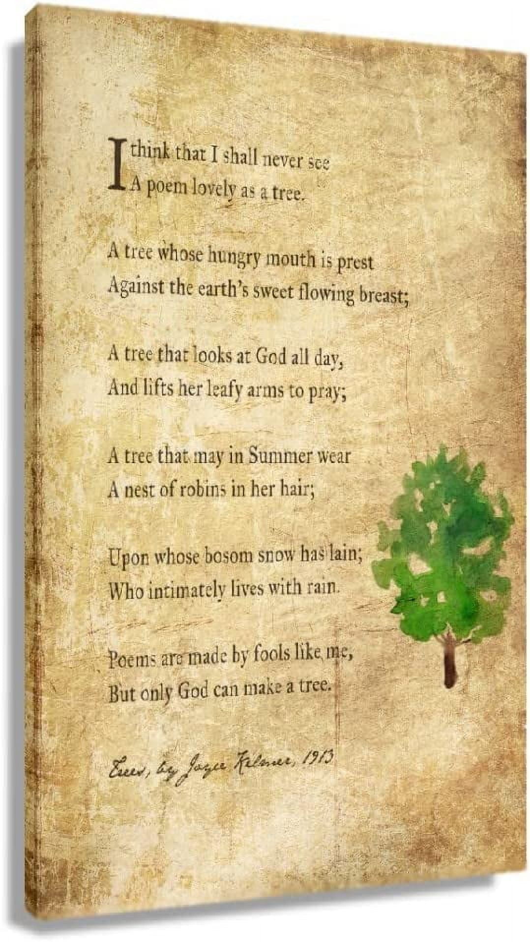 AEFER Trees Poem Quote Wall Art Prints Vintage Pictures Modern Abstract ...