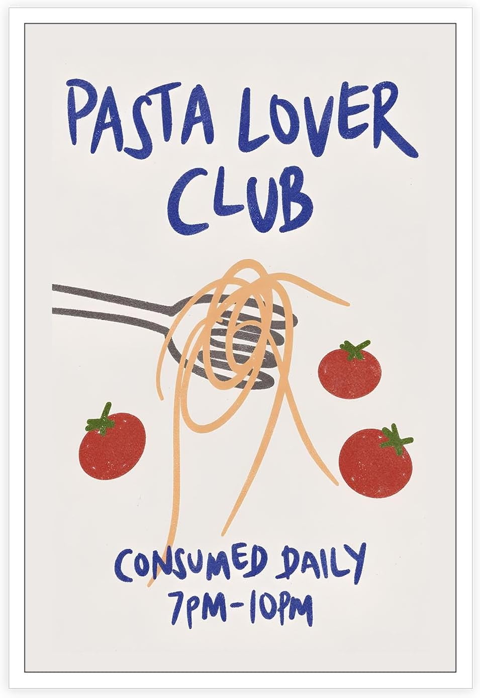 AEFER Trendy Food Drawing Illustration Wall Art Colorful Funky Kitchen ...