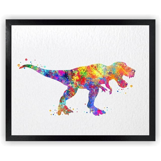 AEFER Trex Dinosaur Wildlife Animal Watercolor Art Print Poster Unframe ...