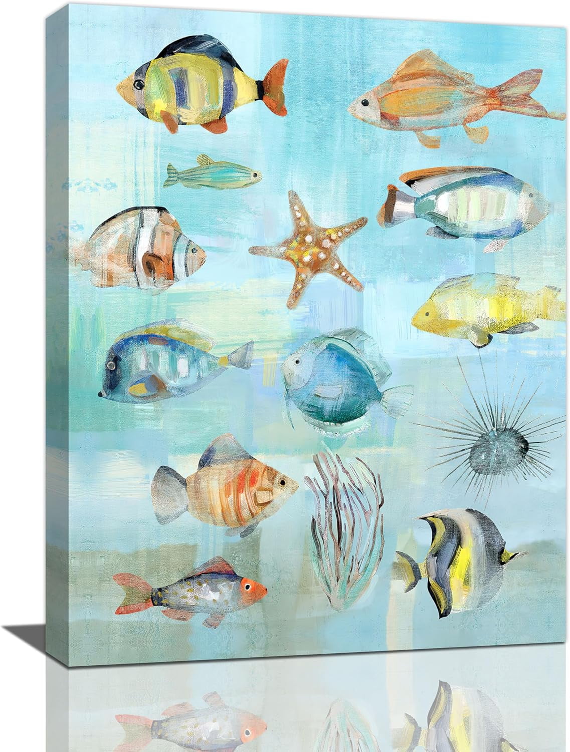 AEFER Tropical Fish Wall Art BeaCoastal Fishing Wall Decor Ocean Theme ...