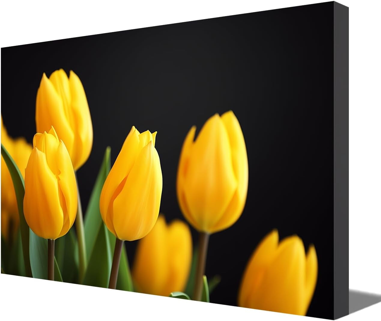 AEFER Tulip Flower Wall Art Elegant Yellow Floral Plants Picture Prints ...