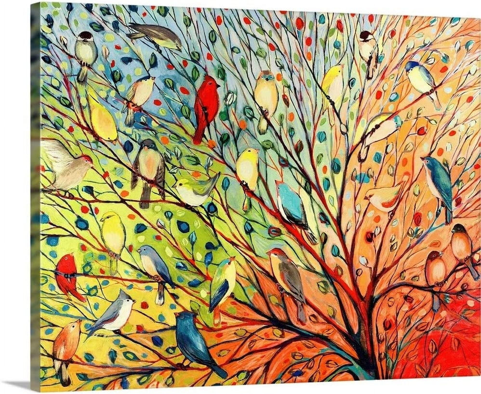 AEFER Twenty Seven Birds Canvas Wall Art Print by Jennifer Lommers ...
