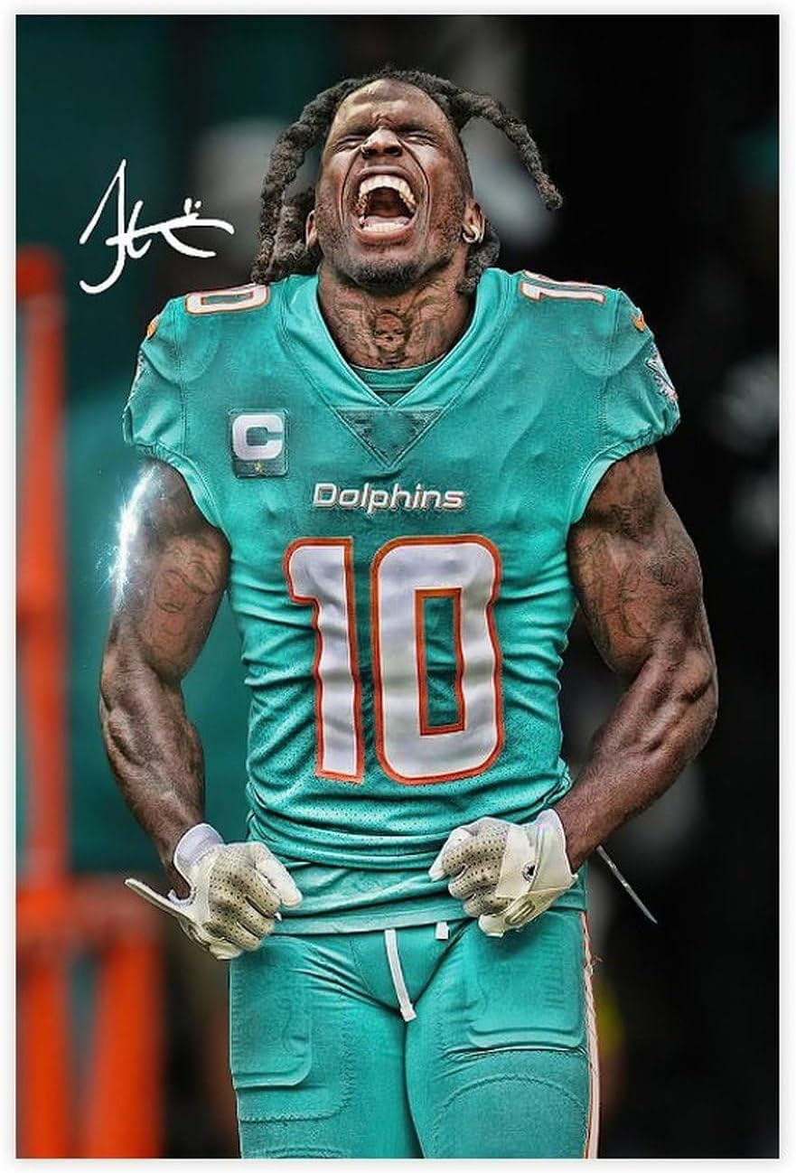 AEFER Tyreek Hill Poster Football Signed Canvas Wall Art Decor Print ...