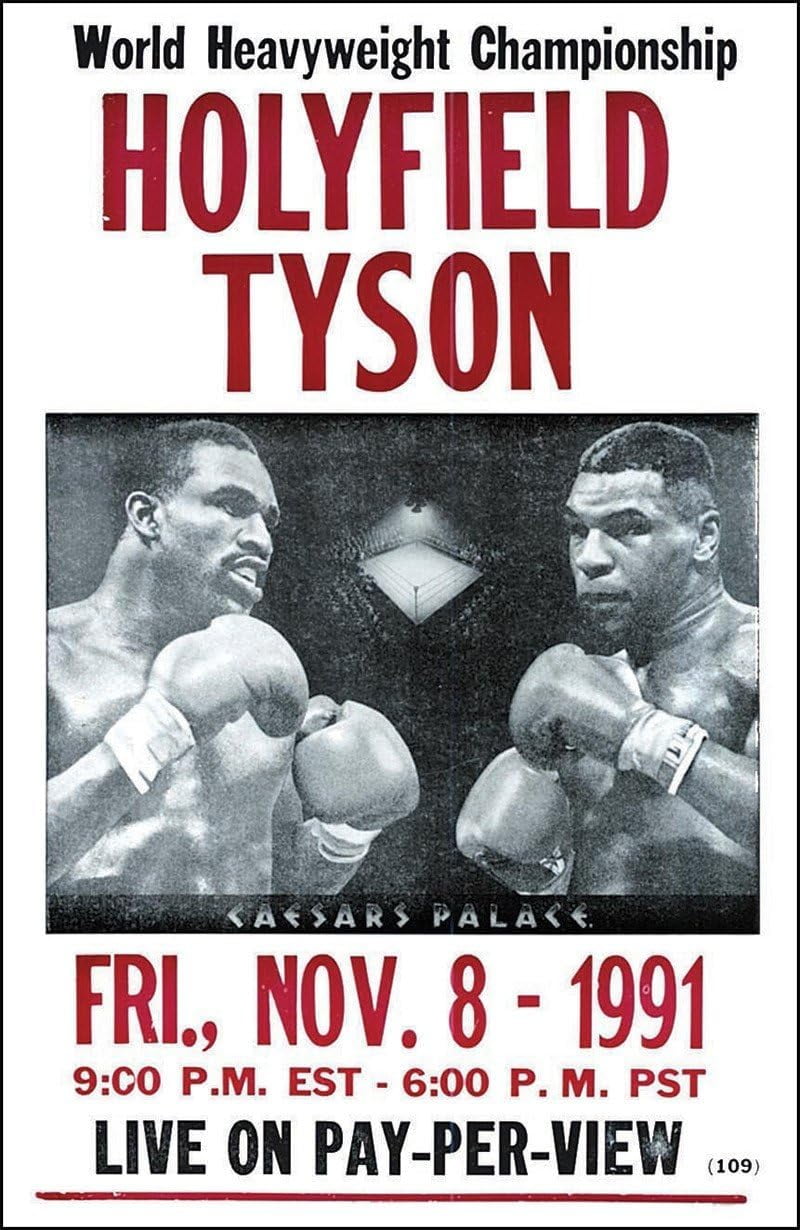 AEFER Tyson vs. Holyfield Boxing Fight 1991 Vintage Style Poster ...