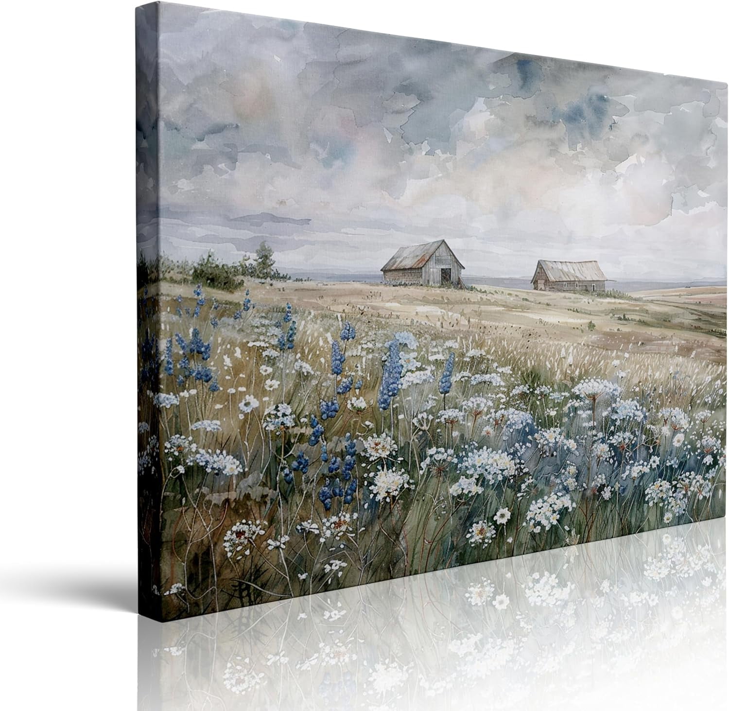AEFER Unframed Beautiful Field Rustic Farmhouse Canvas Prints Wall Art ...