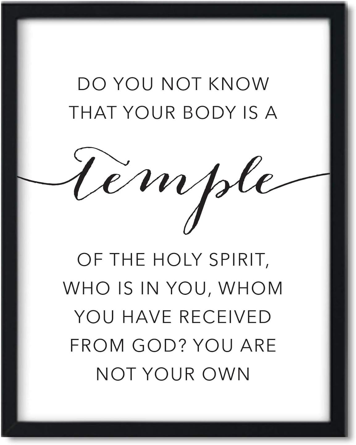 AEFER Unframed Black White Wall Art Decor Poster, Bible Verses, 1 ...