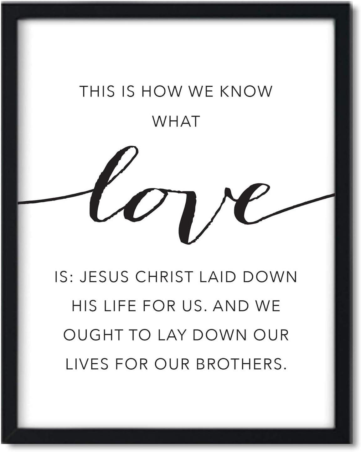 AEFER Unframed Black White Wall Art Decor Poster Print, Bible Verses, 1 ...