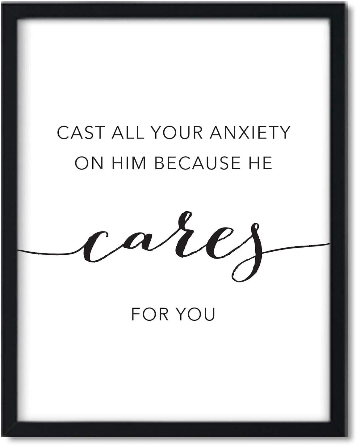AEFER Unframed Black White Wall Art Decor Poster Print, Bible Verses, 1 ...