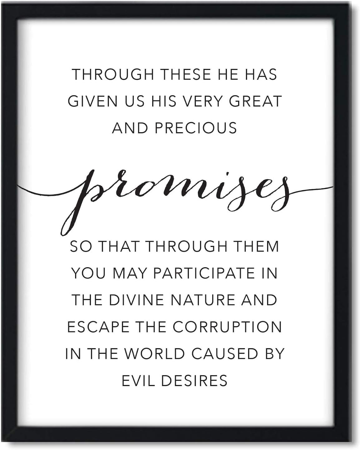 AEFER Unframed Black White Wall Art Decor Poster Print, Bible Verses, 2 ...