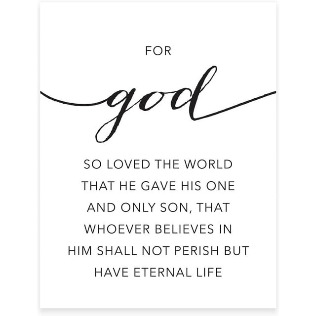 AEFER Unframed Black White Wall Art Decor Poster Print, Bible Verses ...